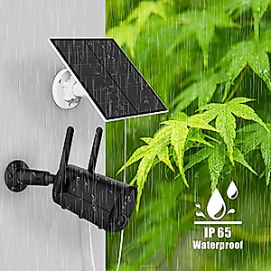 5W Solar Panel for Wireless Outdoor Security Camera Compatible with DC 5V Rechargeable Battery Powered Surveillance Cam, Continuous Solar Power for Camera, IP65 Weatherproof(2 Pack)