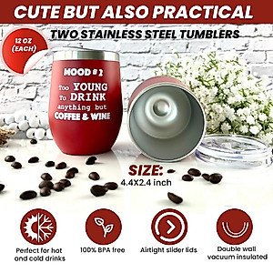 Birthday Gift for Women - Ideas for Best Friend, Mother, Sister, Girlfriend, Coworker - Wine Set with 2 Wine Tumblers - Unique Funny Best Gift Basket for Women for Birthday, Thank You Gift (Set of 4)