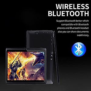 7" Android 4.4 Duad Core Tablet PC 1GB+8GB Dual Camera WiFi Bluetooth, Baby Toys for Boys Girls Adults (red)