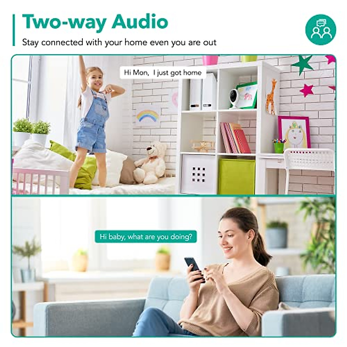 wansview Indoor Security Camera 4pcs, 1080PHD WiFi Indoor Camera, Baby Camera, Baby Monitor, Pet Camera, Realtime Alert Two-Way Audio Night Vision, Compatible with Alexa