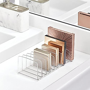 iDesign BPA-Free Plastic Divided Makeup Palette Cosmetic Organizer, The Clarity Collection – 9.25" x 3.86" x 3.2", Clear