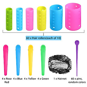 141 Pieces Hair Rollers Set Include 60 Plastic Hair Rollers