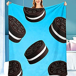 Lokapala Multi-Styles Funny Food Oreo Cookies Dessert Flannel Soft Blanket Bed Throw Fit Bed,Sofa, Lap - Warm Cozy Quilt All Season(S 50X40 Inch for Kid)