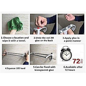 Towel rackTowel Rack Simple Towel Rack Bathroom Punch-Free Thickened Aluminum Towel Rack Kitchen Hanging Rod Load-Bearing Rust-Proof Towel Rail - A/40cm Bath Towel Rack