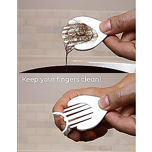 DrainCatch: The Easy to Clean Drain Hair Catcher, Clean with ONE Swipe, The ONLY Separating Bathtub Hair Strainer, Drain Protector, Drain Screen, fits All Standard tub Drain Sizes