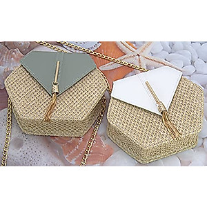 Bausweety Women's Crossbody Bag Cute Straw Shoulder Bag