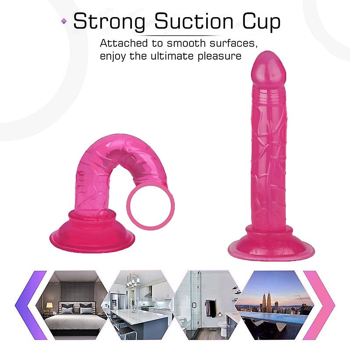 Silicone Waterproof Silicone Double Headed Suction Cup Realistic Classic Dick Wand