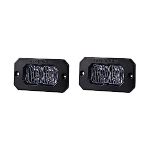 Diode Dynamics Stage Series 2in SAE White Sport Flush Mount LED Pod (pair), SAE Fog w/Amber Backlight