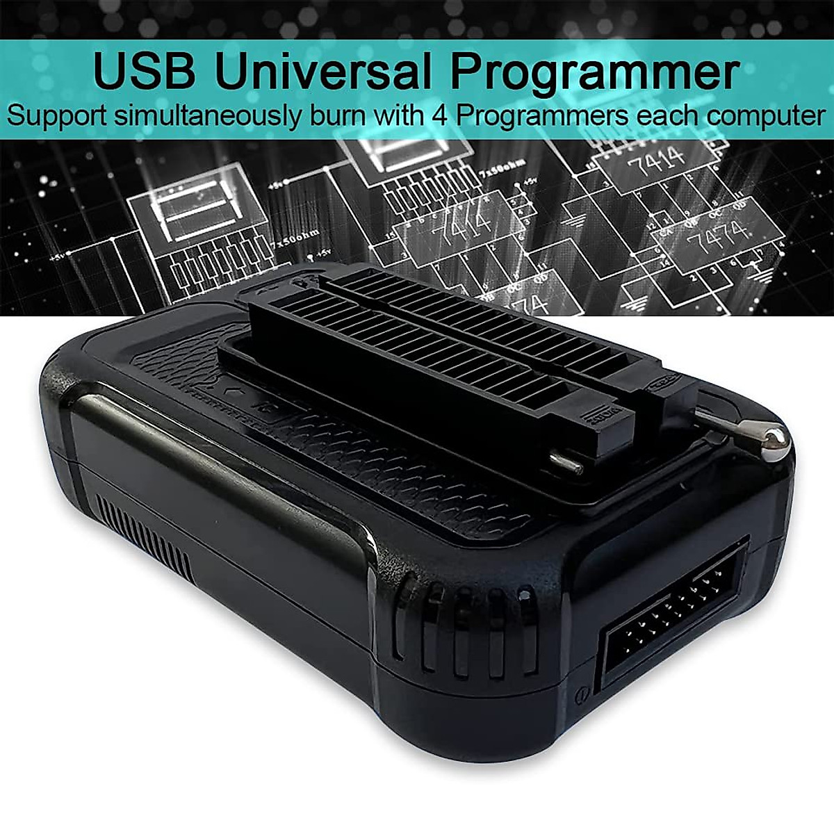 TL866II Plus USB Programmer Support 15000+ Chip with 9Pcs Adapter Socket, 1Pcs PLCC Extracteur and 1Pcs USB Cable