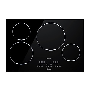Empava Built-in 30 in. 240V Electric Stove Smooth Surface Cooktop Black with 4 Elements, 30IN