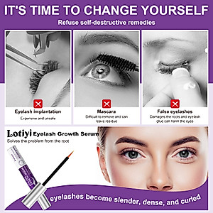 LOTIYI Lash Serum - 6ml Eyelash Growth Serum for Natural Lashes & Extensions & Eyebrows, Thicker, Fuller & Longer Looking Eyelashes Lash Enhancing Serum, Vegan & Cruelty-Free