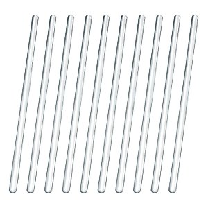 EISCO 10PK Glass Stirring Rods, 7.9" - Rounded Ends, 6mm Diameter - Excellent for Laboratory or Home Use - Borosilicate 3.3 Glass