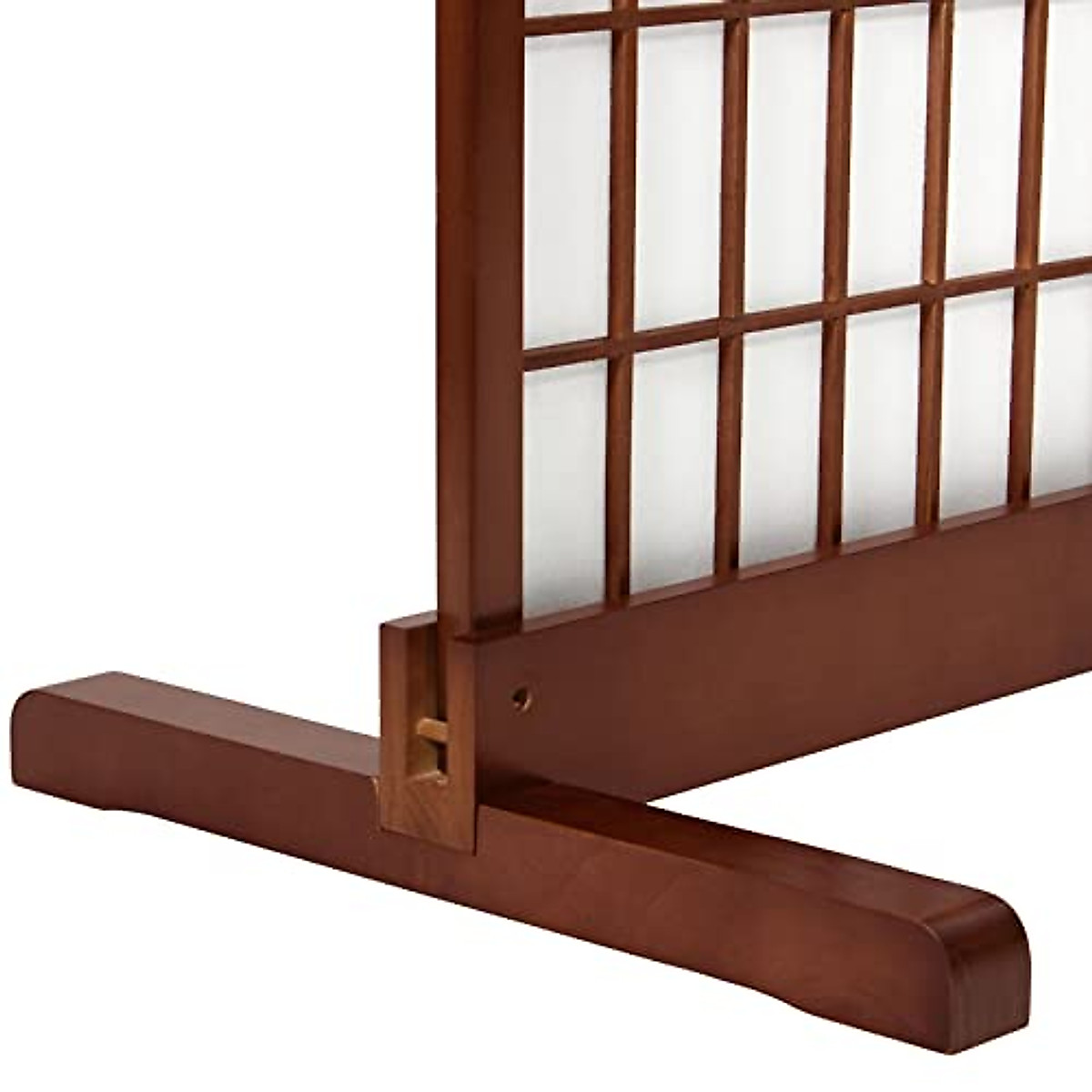 Room Divider Stand Walnut 4 Panel