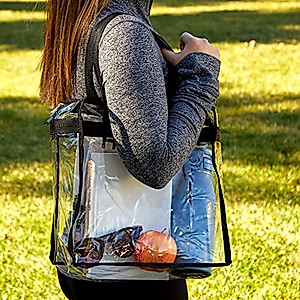 Juvale 2 Pack Clear Stadium Approved Tote Bags, 12x6x12 Large Transparent Totes with Zippers, Handles for Concerts, Sporting Events, Music Festivals, Work, School, Gym