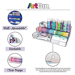 ArtBin 6959AG 2-in-1 Wall and Desktop Organizer, Stadium Wall-Mountable Desktop Organizer, Clear, 1 Organizer