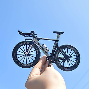 Ailejia Alloy Mini Finger Mountain Bikes Ornament Racing Mini Bicycle Toy Dirt Vehicles Model Decoration Crafts for Home (Black)