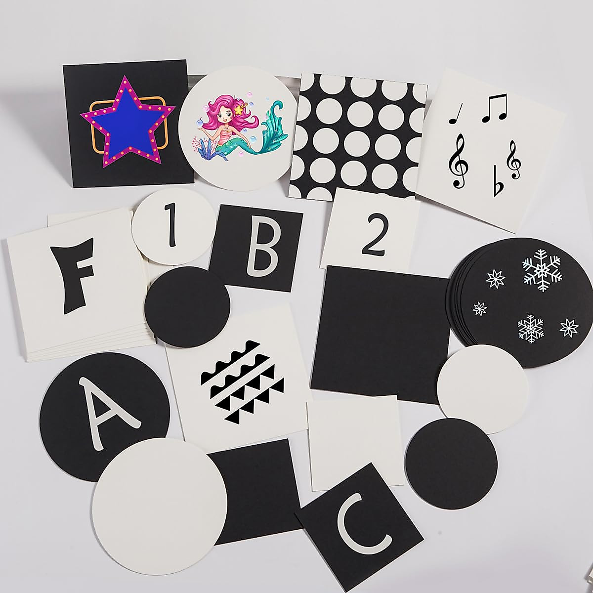 36 Pieces Round Blank Cards Cardstock Thick Cards Small Round Art Paint Board for Mandala Painting DIY Coasters Painting Writing and Decorations (Black, Diameter-6 and 4 in)