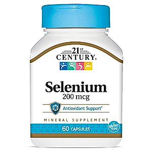 21st Century Selenium 200 Mcg Capsules, 60 Count (Pack of 2)