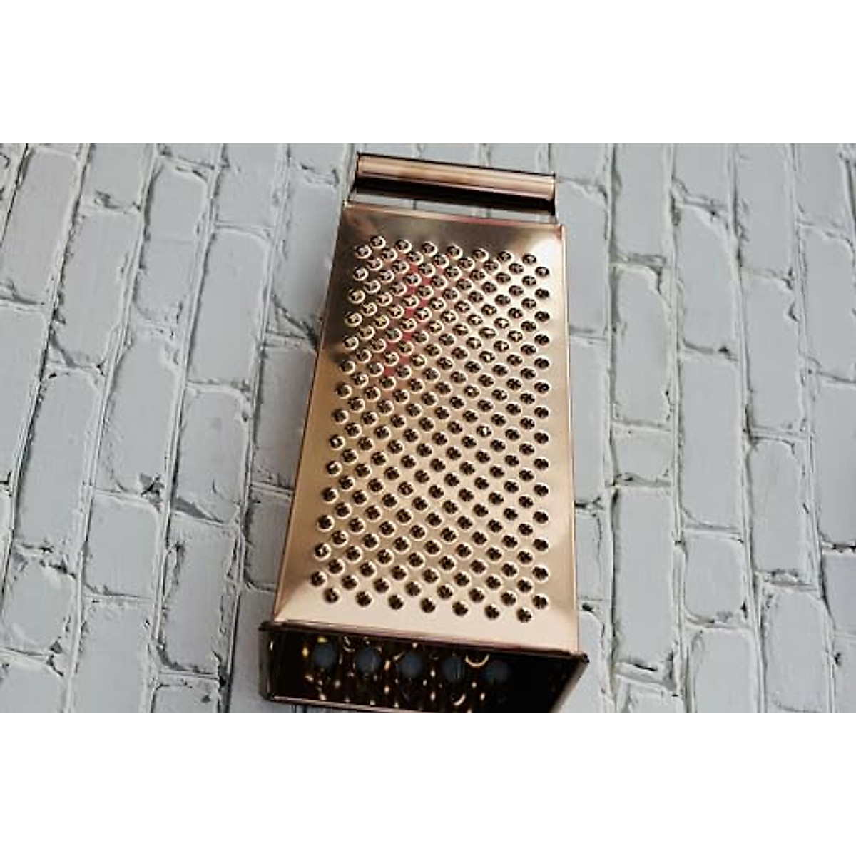 Large Stainless Steel 4 Sides Grater Slicer with Handle, Multifunctional Cutter Planing for Ginger, Garlic, Cucumbers, Carrots, Cheese, Potato, Ergonomic Design Kitchen Gadgets Accessories Gold