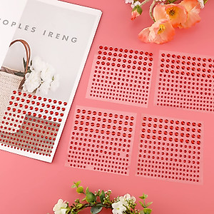 5 Sheets Face Gems Jewels Rhinestone Stickers, 4 Size Self Adhesive Gems Stickers DIY Bling Jewel Crystal Craft Stickers for Nails Hair Face Eyes Body (Red)