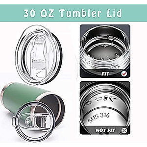 Compatible with Yeti Lids 30 oz Replacement Lid, Ozark Trail, Old Style Rtic and More Splash Resistant Lids Spill Proof Tumbler Lid Clear Cup Silicone Sliding Covers BPA Free(30OZ 3 Pack)