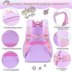 Backpacks for Girls School Kids Backpack Bookbags with Insulated Lunch Box Set for School Elementary Girl, Tie Dye School Bag with Compartments 16 * 11.5 * 7.5, Solid Purple