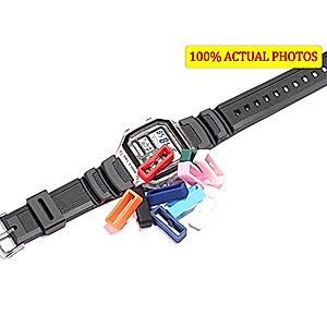 RCNZWQB 12PCS rubber silicone Watch Band keeper Holder loops Smartwatch Strap Retainer Fastener Rings Wristband Replacement Accessories 20mm color2