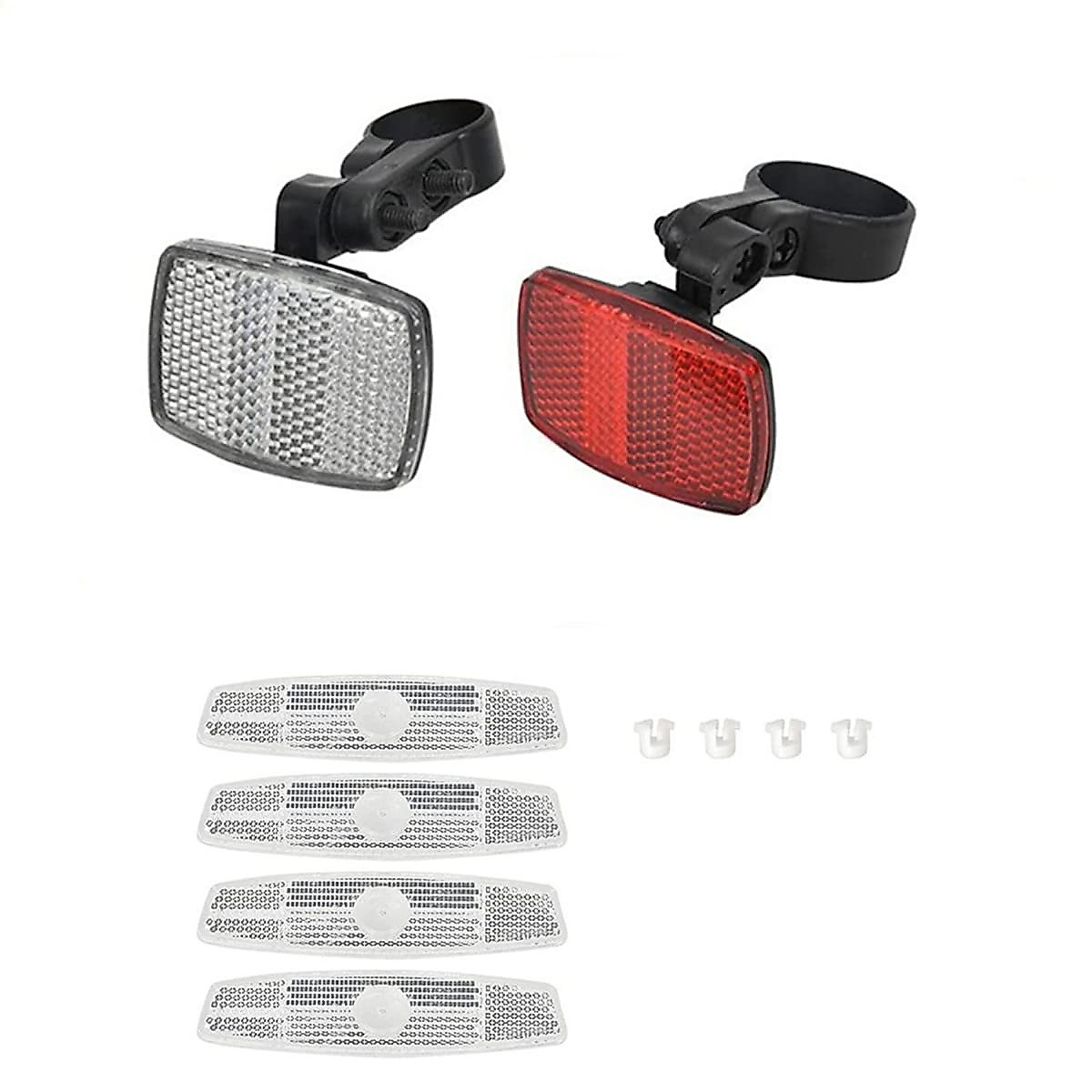 AISIBO Bike Front and Rear Reflectors, Bike Front and Rear Reflectors, Bike Safety Warning Reflectors for Handlebar and Night Cycling