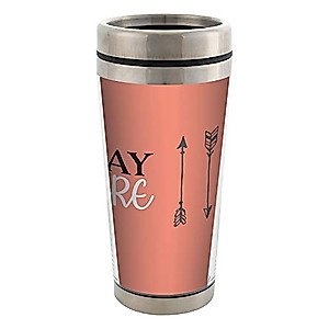 Pray More Worry Less Stainless Steel 16 oz Travel Mug with Lid