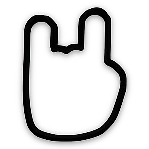 Rock On Fingers Cookie Cutter with Easy to Push Design (4 inch)