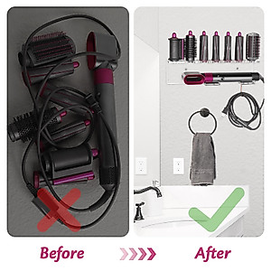 Belicheto Acrylic Storage Holder Compatible with Dyson Airwrap Styler Attachments Organizer Rack for Wand Barrels Brushes, Clear