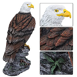 plplaaobo Resin Eagle Statue, Garden Eagle Animal Bird Art Decor Sculpture Outdoor Statue Decor for Pathway Patio Yard and Lawn