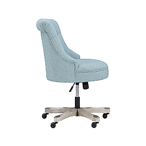 Linon Amzn0240 Talia Light Blue Office Chair, Gray