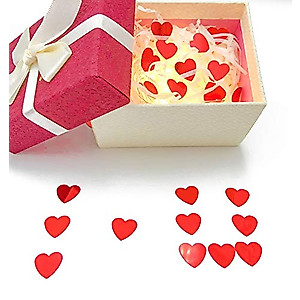 Heart Confetti Red Valentine's Day Table Confetti Metallic Foil for Party Wedding Happy Birthday Baby Showe Bridal Shower Festival Theme Party Decorations Supplies 1.6oz / 1000 Pieces(Red)