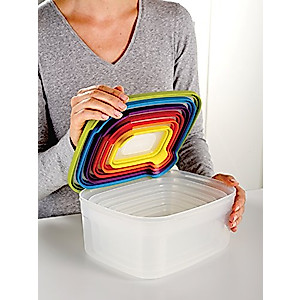 Joseph Joseph Nest Plastic Food Storage Containers Set with Lids Airtight Microwave Safe, 12-Piece, Multi-color