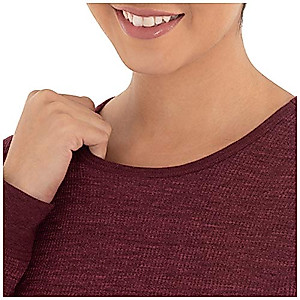 Fruit of the Loom Women's Micro Waffle Premium Thermal Set, Merlot Heather, Large