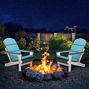 BPS Patio Chair Cushion for Adirondack, High-Back Patio Cushion 52''x20''x2.5'' Olifen Fabric Slipcover, for Indoor Outdoor Furniture, Adirondack, with Ties - Set of 2