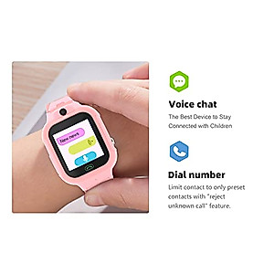 Smart Watch Phone, Waterproof HD Touchscreen Camera Flashlight Music Player with SOS Alarm, Digital Watches for Teens Students Ages 5 to 12, Support Turn Off The Watch Remotely (Pink)