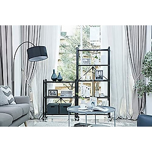 Azure Sky 5-Tier Foldable Storage Rack with Wheels, Folding Metal Shelves Unit Organizer, Heavy-Duty Metal Black Wire Folding Storage Rack No Assembly, for Garage Kitchen Pantry Bedroom