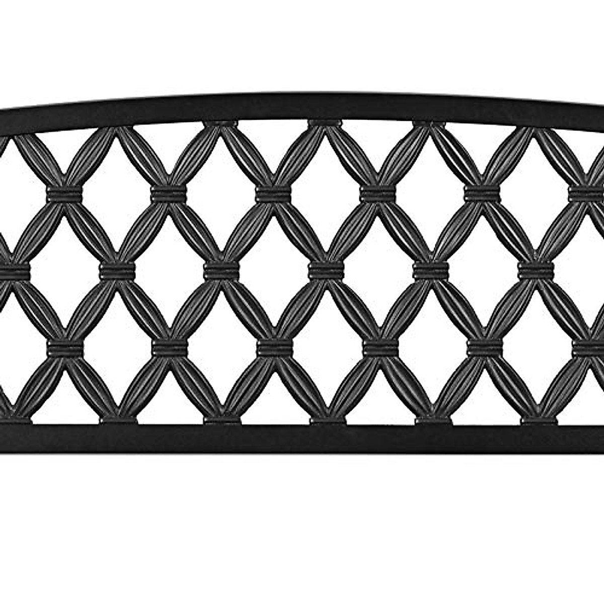 Yaheetech Garden Bench Patio Park Bench, Cast Iron Metal Frame Porch Bench, Outdoor Yard Bench with Mesh Pattern and Armrests for Lawn, Deck, Work, Path, Backyard, Entryway Clearance - Black