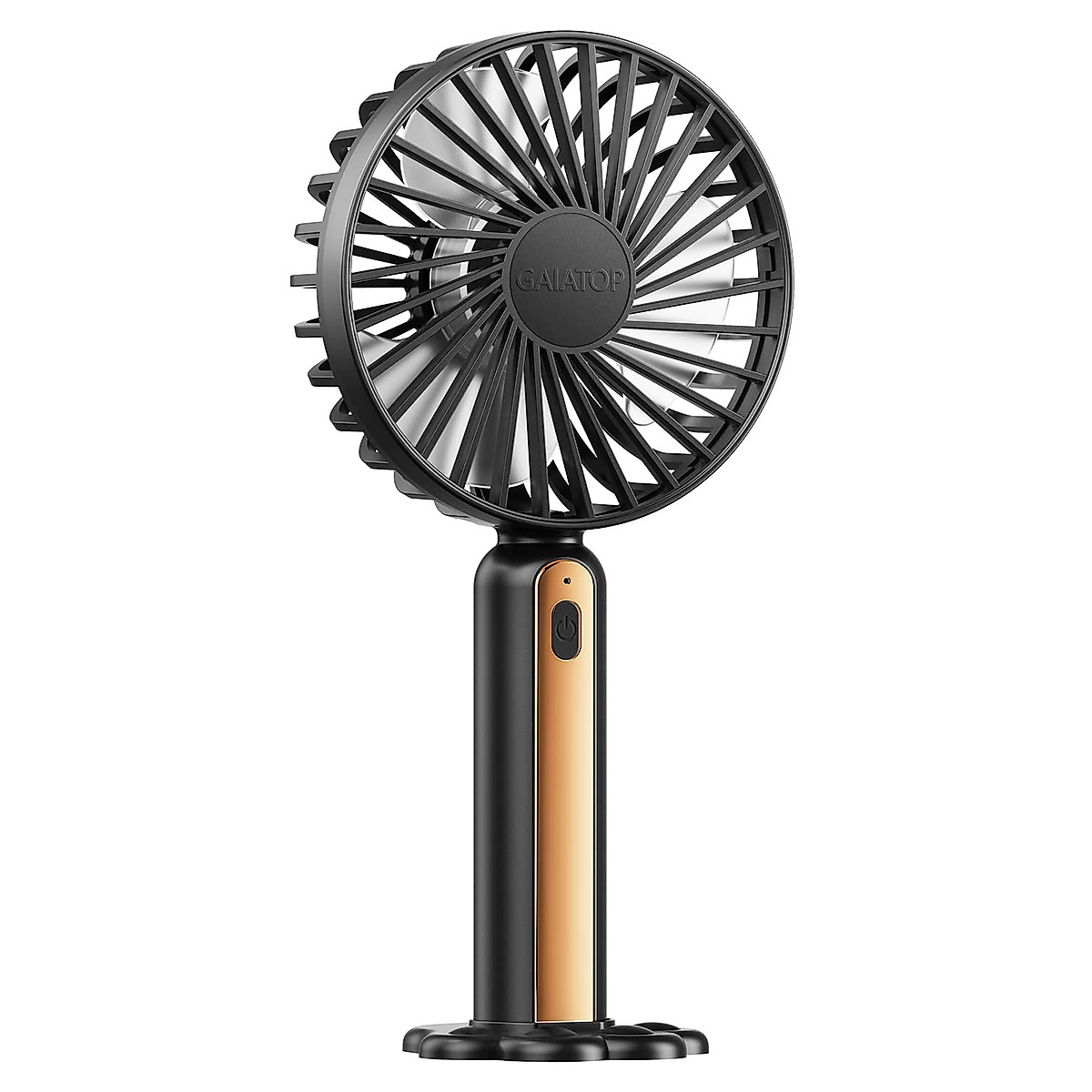 GAIATOP Handheld Fan with USB Rechargeable Personal Fan，3 Speed Adjustable Portable Fan for Travel, Commute, Picnic, Office-Black, Small Makeup Eyelash Fan for Women Girls Gift