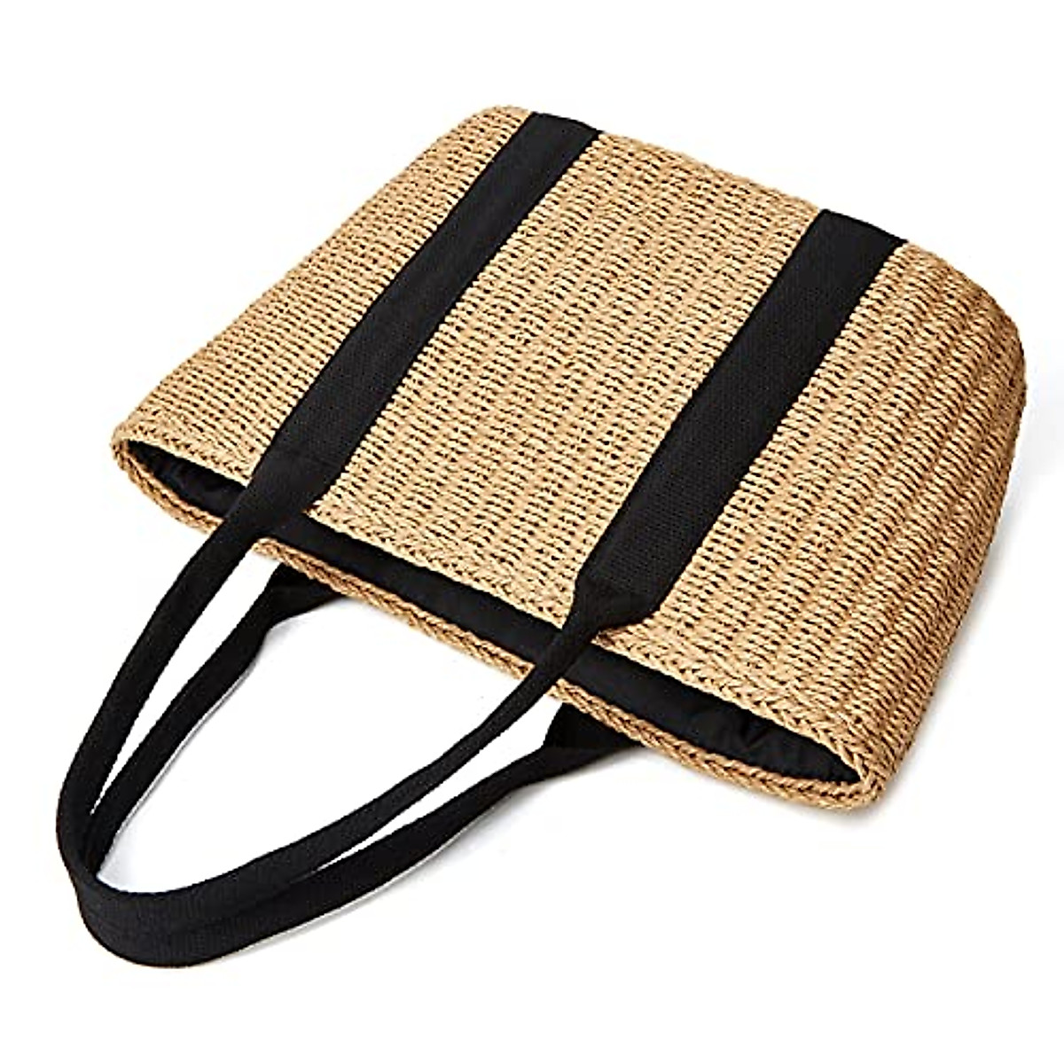 Women Straw Bags Summer Beach Tote Bag Handmade Woven Shoulder Crossbody Handbag