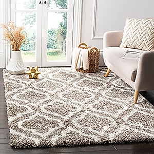 SAFAVIEH Hudson Shag Collection 2' x 3' Ivory/Grey SGH284A Moroccan Non-Shedding Living Room Bedroom Dining Room Entryway Plush 2-inch Thick Accent Rug
