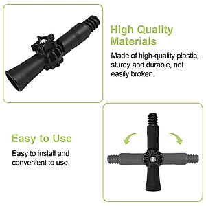 UFURMATE Mop Pole Adapter, 2Pcs Plastic Extension Pole Adapter Handle Tips Rotatable Mop Head Pole Adapter Broom Handle Threaded Tip (Black)
