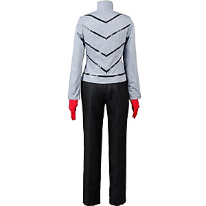 Ya-cos Persona 5 Protagonist Joker Cosplay Costume Coat Suit Jacket Outfit Top Attire Dress Up,Black,Large