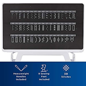 Brother ST150HDH Sewing Machine, Strong & Tough, 50 Built-in Stitches, LCD Display, 9 Included Feet