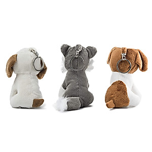 PREXTEX Plush Puppies Set - 6 Small Dog Stuffed Animals with Keychains | 5-Inch Cozy & Cute Puppy Toys for 3-5+ Year Olds