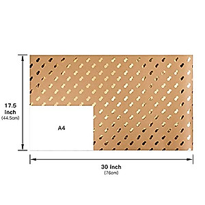 RUSPEPA Kraft Wrapping Paper Gold Foil Unicorn Pineapple Cactus Shiny Kraft Paper for Birthday, Holiday, Wedding Wrap - 6 Sheets Packed as 1 roll - 17.5 x 30 inches per Sheet