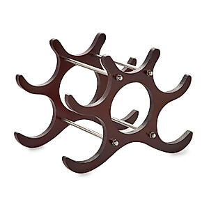AdirHome Wooden Wine Rack - 6 Bottle (Cherry)