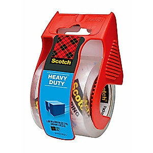 Scotch Heavy Duty Shipping Packaging Tape, 1.88"x 27.7 yd, Great for Packing, Shipping & Moving, Clear, 1 Dispensered Roll (142L)